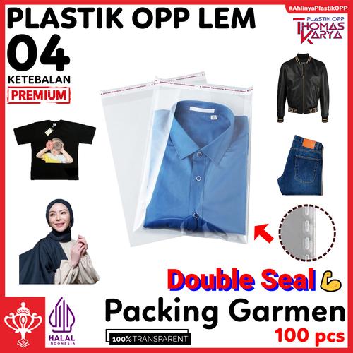 Jual Plastik OPP LEM TEBAL 30.1x40 cm DOUBLE SEAL packing Baju Garment ...