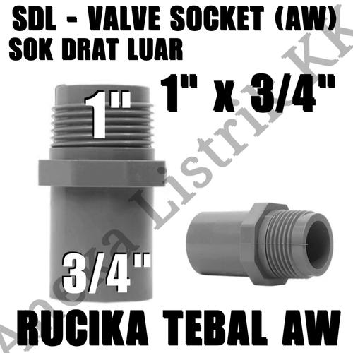 Jual RUCIKA AW PVC SDL 1" X 3/4" SOCK SOK DRAT LUAR 1X3/4 1 X 3/4 ...