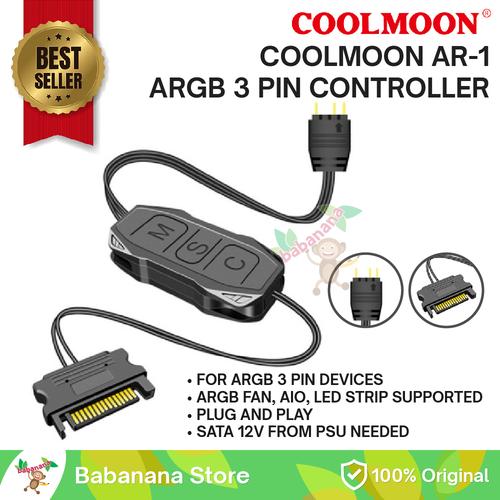 Jual COOLMOON AR-1 ARGB controller 5V 3 pin POWER SATA mini RGB Hub ...