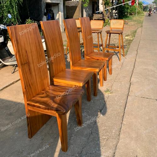 Jual kursi makan kayu trembesi suar, kursi cafe trembesi suar solid ...
