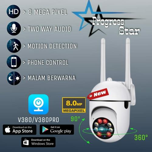 Jual New Ip Camera CCTV Outdoor CCTV Wifi 360 PTZ Pan Tilt 8 MP V380 ...