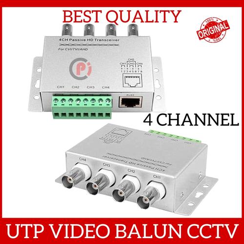 Jual HD Video Balun CCTV 1 / 4 Channel CH Via Over UTP Kabel LAN Pasive ...