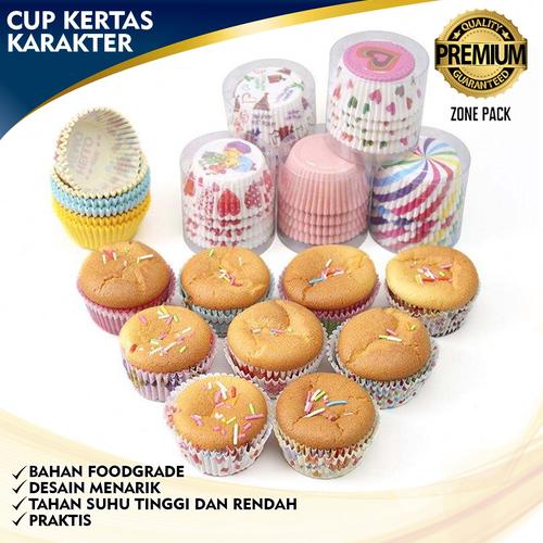 Jual [100 PCS] Cup Kertas Karakter | Cup Cake Paper | Cetakan Kue Zone ...