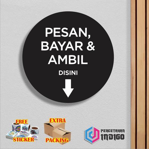 Jual Papan tanda akrilik sign board Bulat Pesan Bayar disini type A,B,C ...