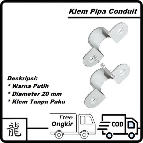 Jual Klem Pipa Conduit 20mm - Putih - Kota Tangerang - Klik Nia Market ...