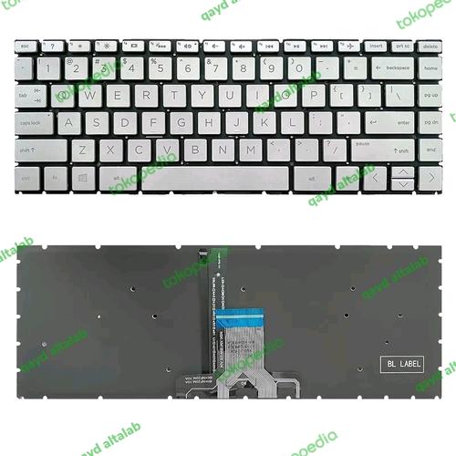 Jual keyboard laptop hp 14cf 14s-dk 14s-df 14-dg 14-cf 14-ck silver ...