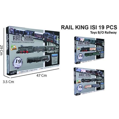 Jual Mainan Anak Set Rel Kereta Api Elektrik Isi 19 Pcs- Rail King ...