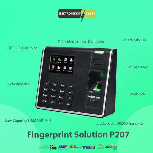 Jual Mesin Absensi Fingerprint Solution P207 Alat Absen Absensi Sidik ...