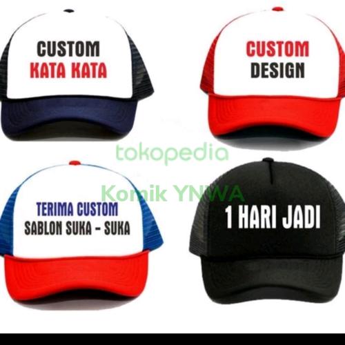 Jual TOPI TRUCKER JARING CUSTOM SABLON DTF TULISAN / GAMBAR TERMURAH ...