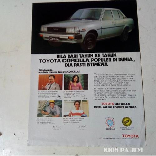 Jual Iklan Cetak Jadul Toyota Corolla Mobil Paling Populer Di Dunia ...