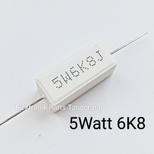 Jual RESISTOR KAPUR 5W 6K8 RESISTOR 5W 6,8K OHM RESISTOR KAPUR 5WATT 6K8 - Kab. Tangerang ...