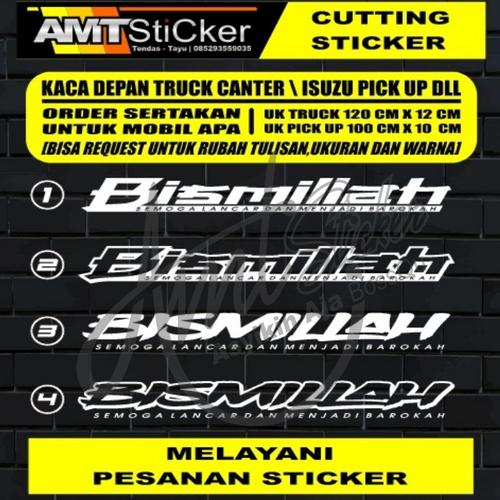 Jual Stiker Kaca Depan Pick Up/Truk Stiker Bismillah Bisa Custom ...