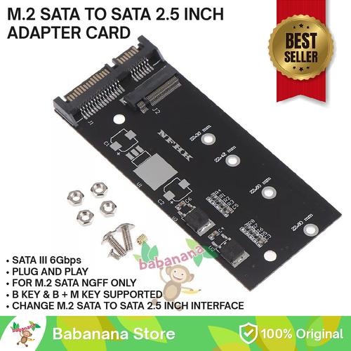 Jual Sata to m.2 sata ngff b m key converter adapter ssd hdd hardisk pc ...