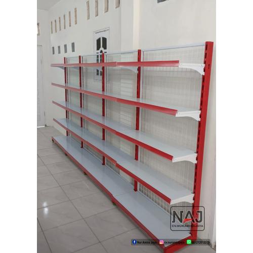 Jual Rak Gondola Minimarket Single 5 susun all size 120 150 170 180 200 ...