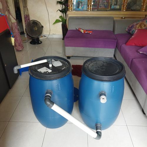 Jual ember bio filter kolam ikan koi 2 Chamber, 2 tong uk60L - tong ke ...