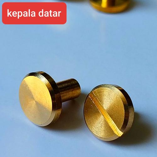 Jual Mur Baut Kuningan Kepala Datar 1 Set Panjang 4/6/8/10/20 - 8mm ...