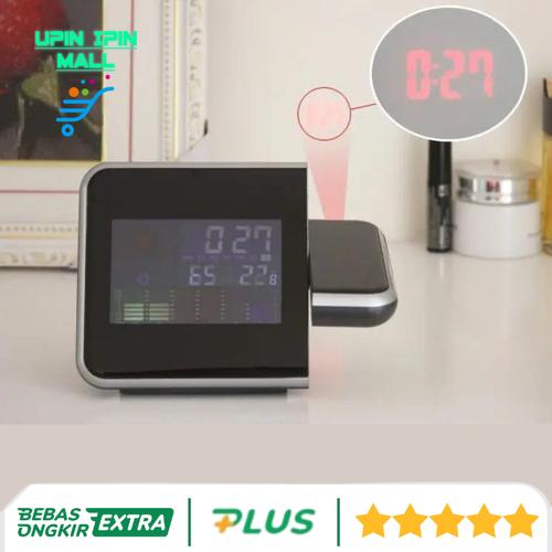 Jual Jam Meja Proyektor Putar 180 Digital Dan Penunjuk Cuaca Kelembapan ...