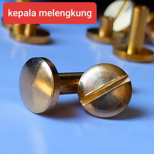Jual Mur Baut Kuningan Kepala Melengkung 1 Set Panjang 4/6/8/10/20 ...