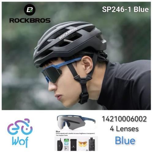 Jual ROCKBROS SP246-1 Blue 4 Lensa Lens Kacamata Sepeda Bicycle Sunglasses - Kab. Tangerang ...