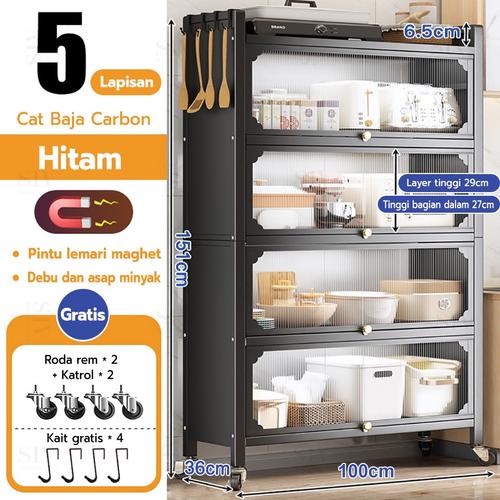 Promo Rak oven microwave Rak dapur kabinet dengan pintu Rak penyimpanan ...