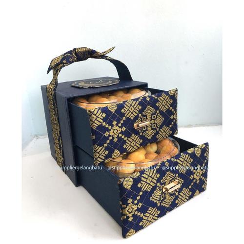 Jual BOX SAJA Box Kue Kering 2 Toples 500 Gram Bahan Songket Laci ...