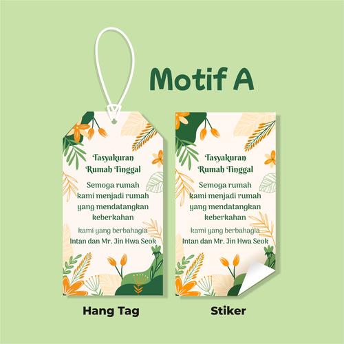 Jual Hang Tag/Kartu Ucapan dan Stiker untuk Tasyakuran, Selamatan Rumah ...