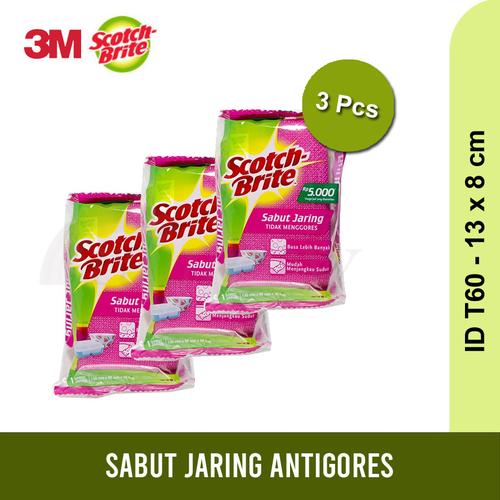 Promo 3M Scotch Brite Sabut Jaring ID T60 Sabut Cuci Alat Plastik - 3 ...