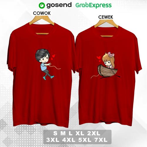 Jual tshirt baju kaos couple pasangan pacar jumbo big size ukuran m xl ...