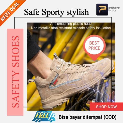 Jual Sepatu Safety shoes insulation listrik 6kv ujung plastik NSS03 ...