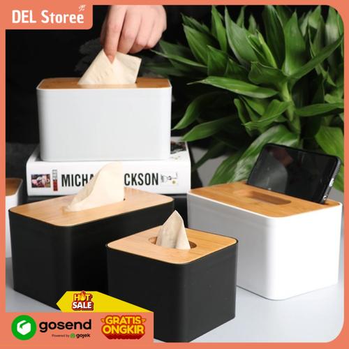 Jual TEMPAT TISU KOTAK NATURAL BAMBOO TISSUE BOX MINIMALIS DENGAN ...