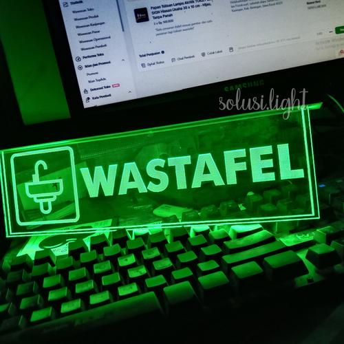 Jual Tulisan WASTAFEL Lampu Akrilik LED 30 x 10cm Sign WASTAFEL Cafe ...