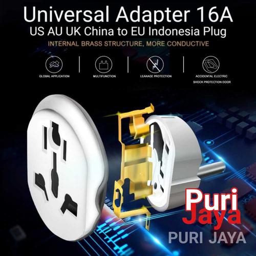 Jual Adapter Colokan US UK AU China Pipih to EU Bulat Indonesia Kaki 3 ...