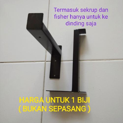 Jual siku besi ambalan kuat bracket besi hollow - Hitam, Lebar 10 cm ...