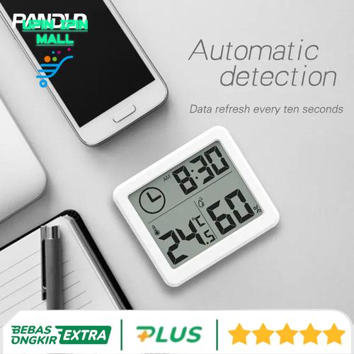 Jual Jam Digital Meja Dinding Thermometer Hygrometer Sensor - Putih ...