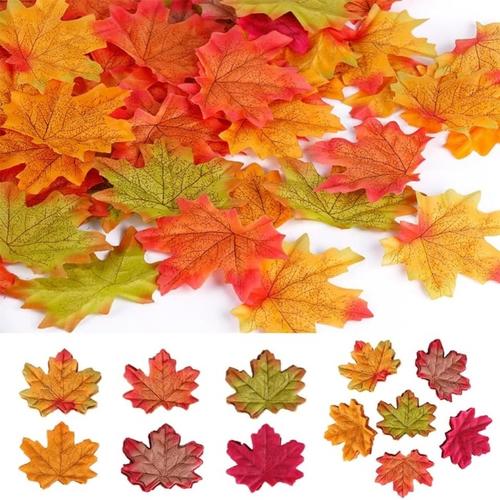 Promo (100 pcs) Daun Maple Artificial Daun Plastik Lembaran (HIJAU ...