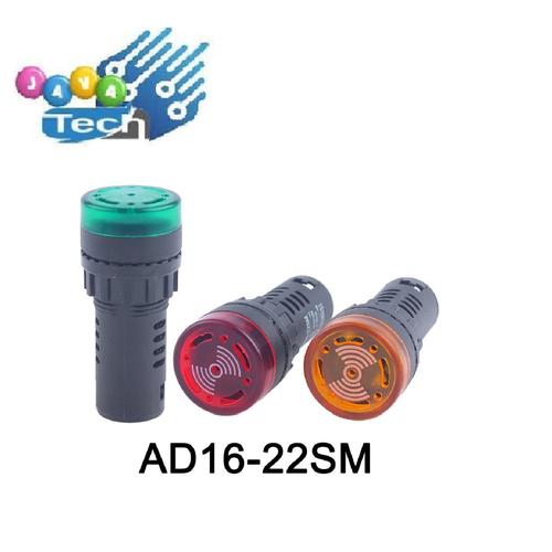 Jual Pilot Lamp Buzzer Flash Light Alarm 22mm AD16-22SM DC 12V 24V AC 220V - 12V Hijau - Kab ...