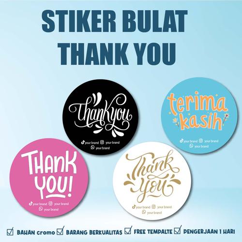 Jual STIKER SEGEL THANK YOU / STICKER SEGEL KEMASAN / LABEL CHROMO ...