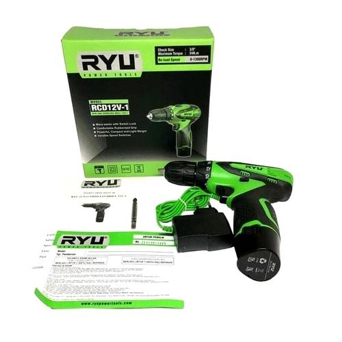 Jual CORDLESS Drill 12 Volt RYU RCD12V-1 Mesin Bor Obeng Baterai ...