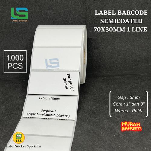 Jual LABEL BARCODE SEMICOATED 70x30 mm STIKER LABEL 70x30 mm 1000 PCS ...