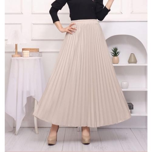Promo Yuri Skirt Rok Plisket Premium Plisket Skirt Premium Rok - ivory ...