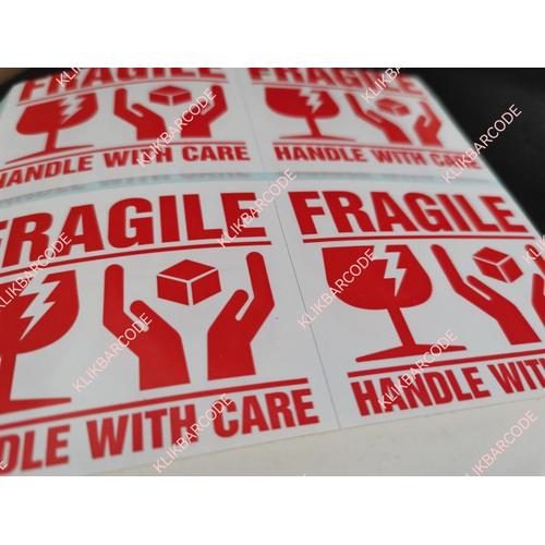 Jual PROMO Stiker pecah belah - FRAGILE sticker awas pecah - Merah ...