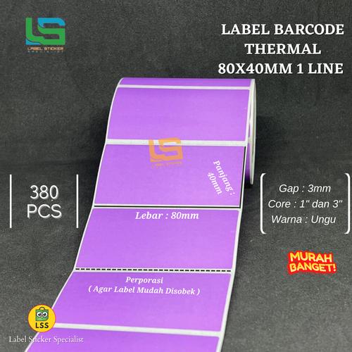 Jual LABEL STIKER BARCODE THERMAL 80X40 MM ISI 380 PCS - Hijau ...