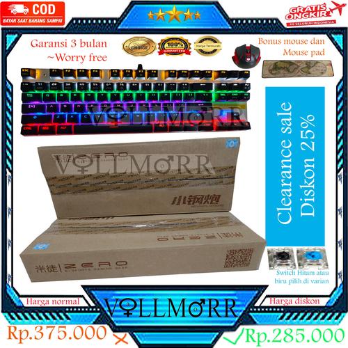 Jual Mechanical Keyboard 87 tombol ZERO Switch biru dan Switch hitam ...