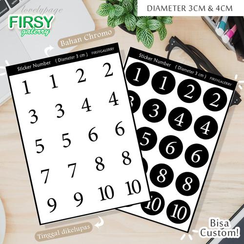 Jual STICKER NOMOR ANGKA LABEL BULAT BESAR NUMBER 1-100 KECIL ...
