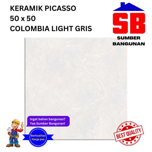 Jual KERAMIK 50 X 50 PICASSO COLOMBIA LIGHT GRIS 50X50 LANTAI TERAS ...