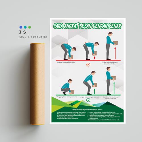 Jual POSTER SAFETY K3 - CARA ANGKAT BEBAN YANG BENAR 2.0 - A1(90x60cm ...
