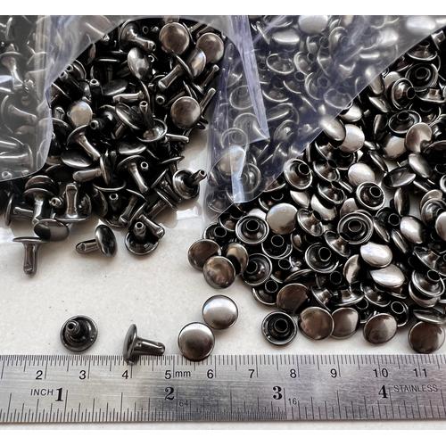 Jual Kancing Centang Paku rivet 9mm x 8mm muka double - Black Nikel ...