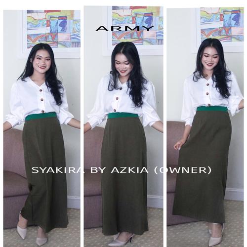 Jual rok kerja wanita model A full karet/rok model A pinggang full ...