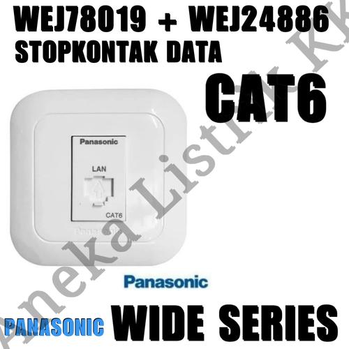 Jual PANASONIC WIDE WEJ78019 + WEJ2488 STOPKONTAK DATA LAN CAT6 CAT 6 ...