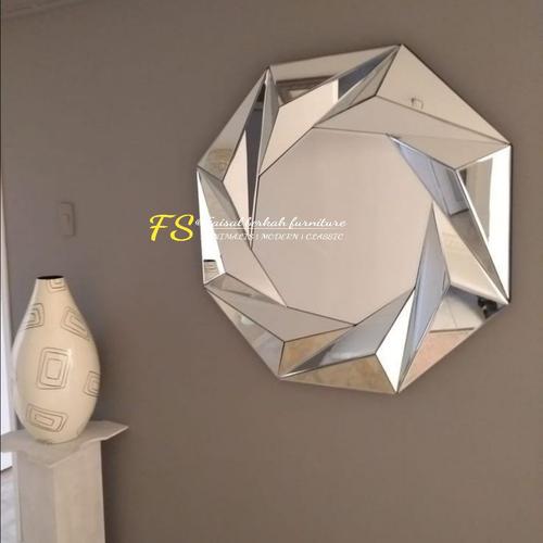 Jual cermin dinding aesthetic bulat terbaru kaca befel, cermin hias ...